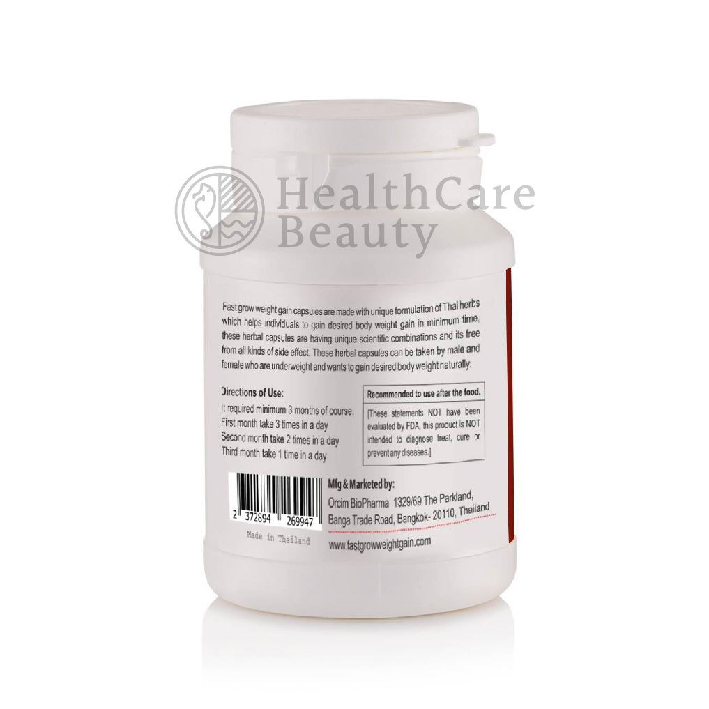 Fast Grow Weight Gain Capsules | Safe-Natural-Effective | Healthcarebeauty