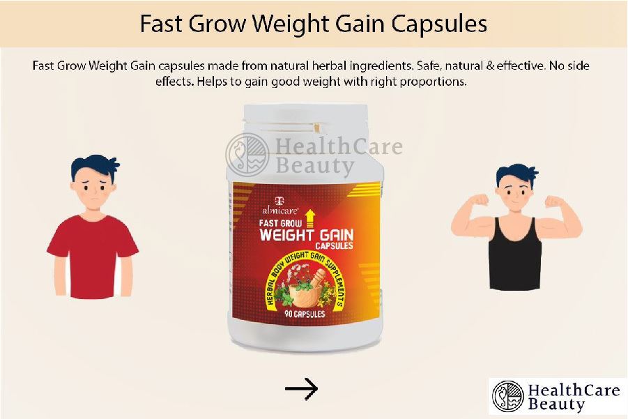 Fast Grow Weight Gain Capsules | Safe-Natural-Effective | Healthcarebeauty